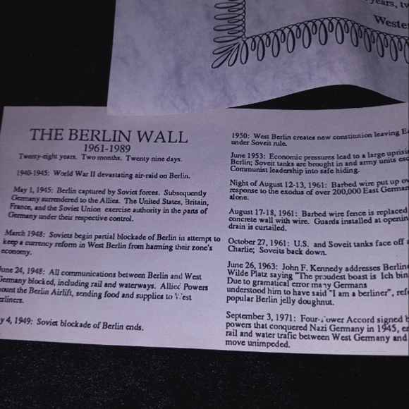 Art | Real Piece Of Berlin Wall With Papers In Box | Poshmark